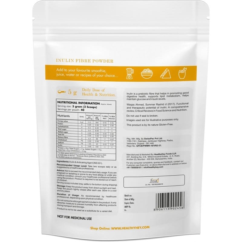 Buy Inulin Powder,Source of natural fibre Prebiotic Food For Adults ...